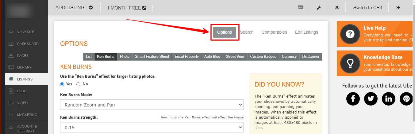 How do I disable the "Ken Burns" (Panning and Scaling) effect on my ...