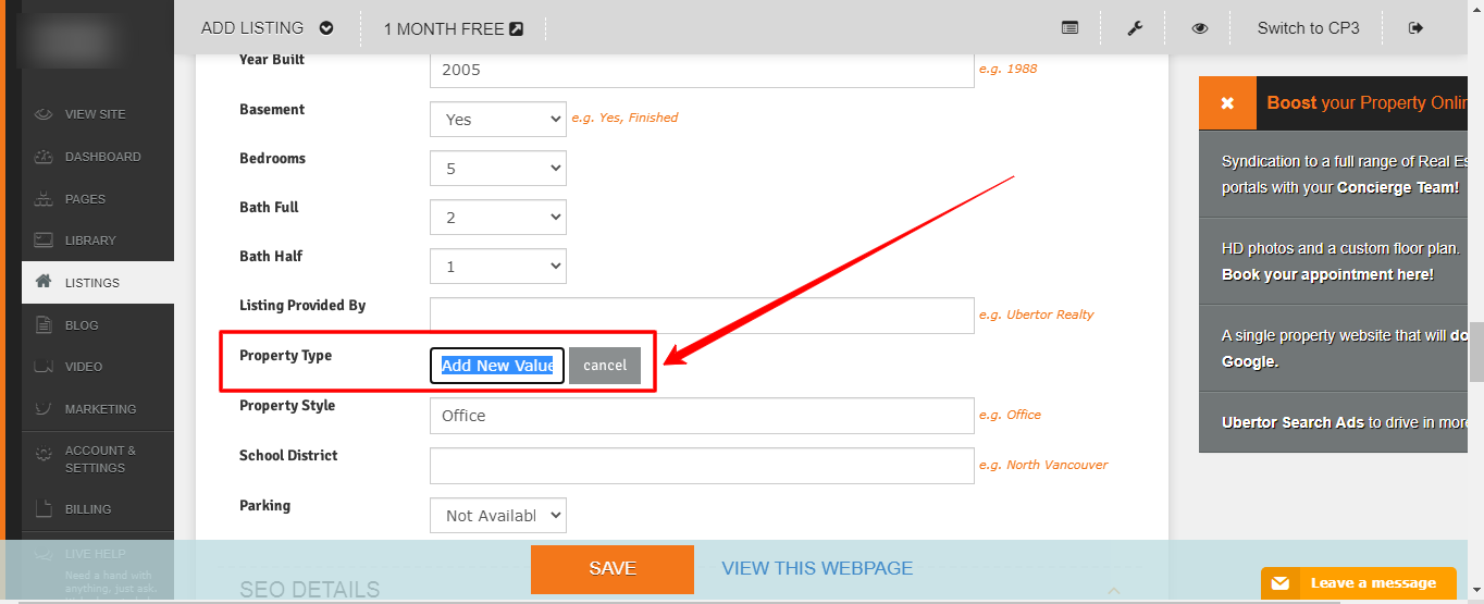 How do I change property type of a listing? – Ubertor Help Desk