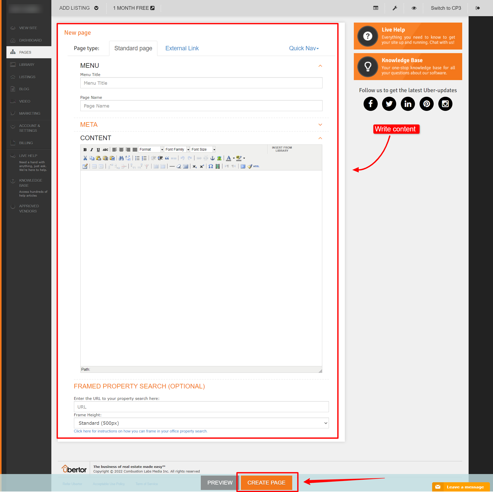 How do I add a new page or subpage to my website? – Ubertor Help Desk