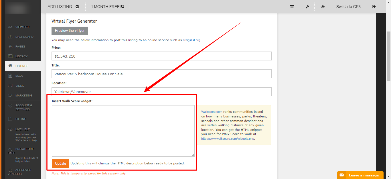 How do I add a Walk Score widget to my vflyer? – Ubertor Help Desk